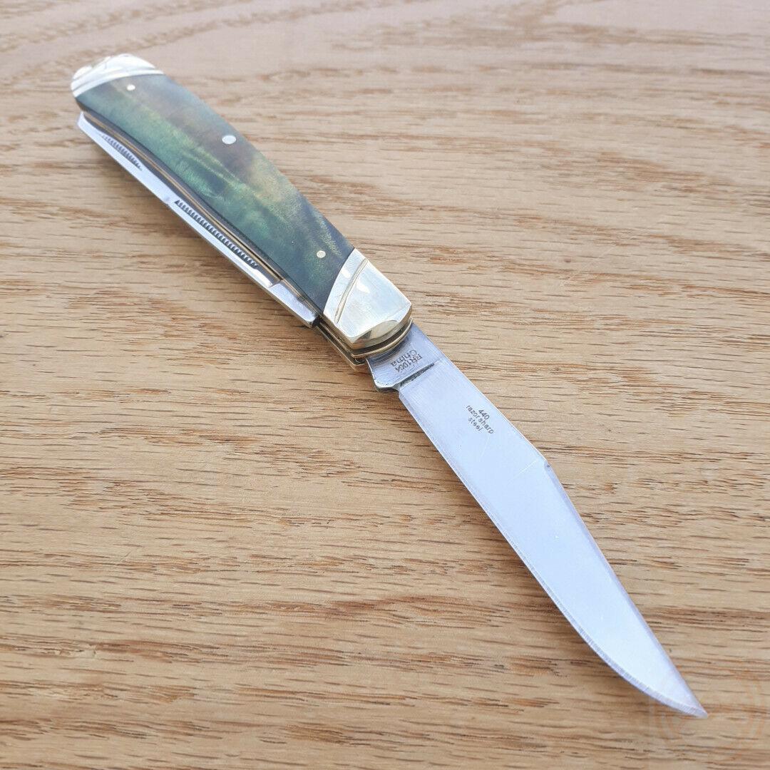 RR1964 Couteau Canif Rough Ryder Artisanwood Trapper 2 Lames Acier 440 ...