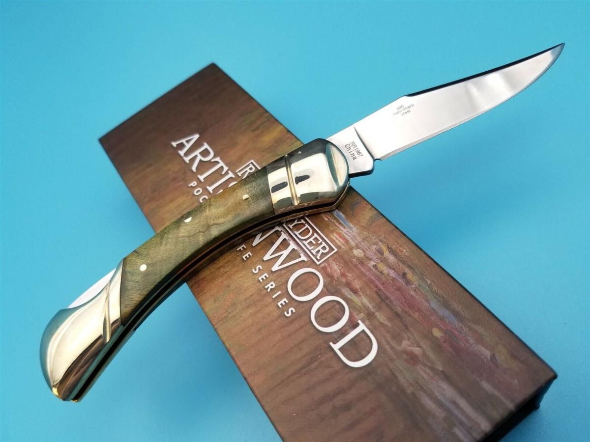 RR1967 Couteau Rough Ryder Artisanwood Series Lame Acier 440 ...