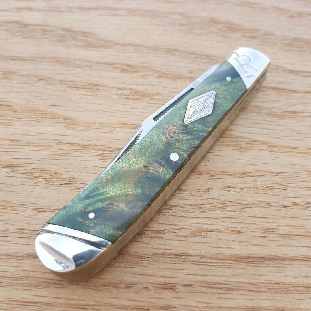 RR1964 Couteau Canif Rough Ryder Artisanwood Trapper 2 Lames Acier 440 ...