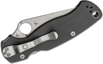 SC81GPDGY2 Couteau Spyderco Paramilitary 2 Dark Gray G10 Lame Acier ...