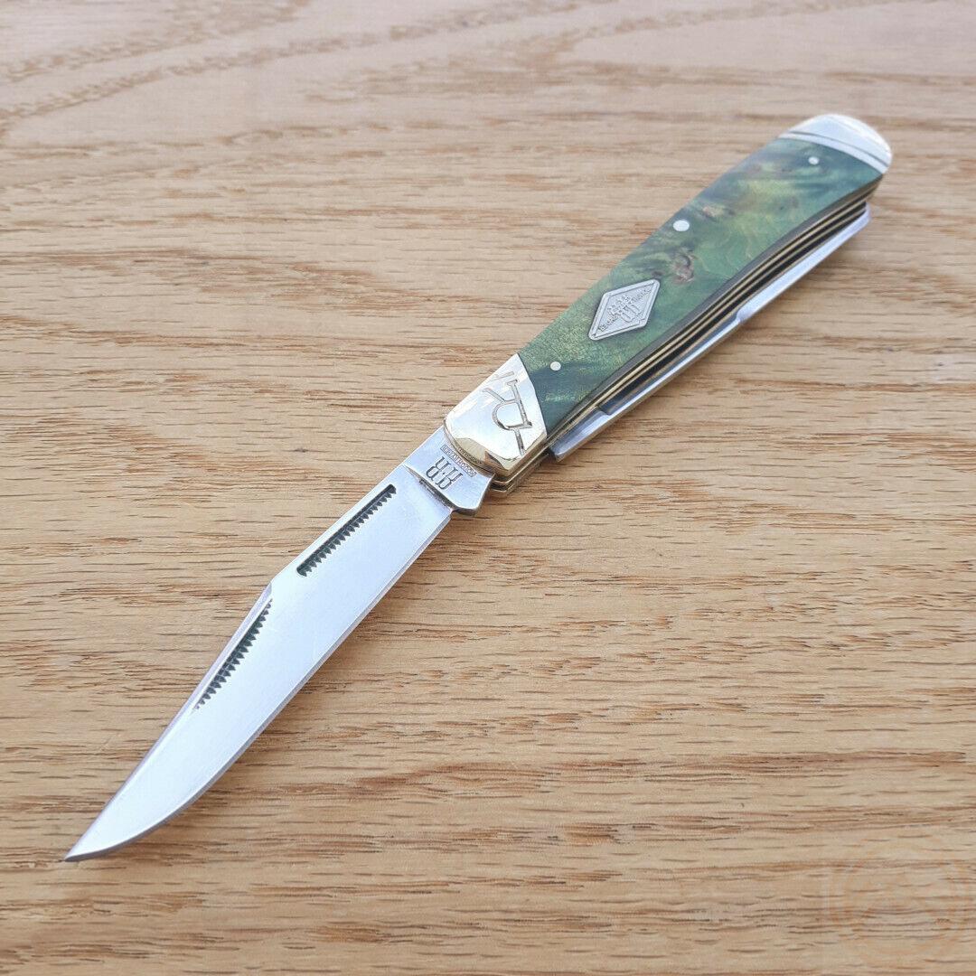 RR1964 Couteau Canif Rough Ryder Artisanwood Trapper 2 Lames Acier 440 ...