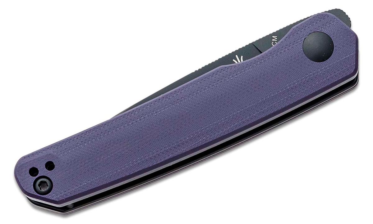 KIV3603C1 Couteau Kizer Vanguard SS1 Purple Lame Tanto Acier 154CM IKBS ...