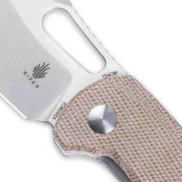 Couteau Kizer Urban Bowie Natural Lame Acier 154CM Manche Micarta IKBS ...